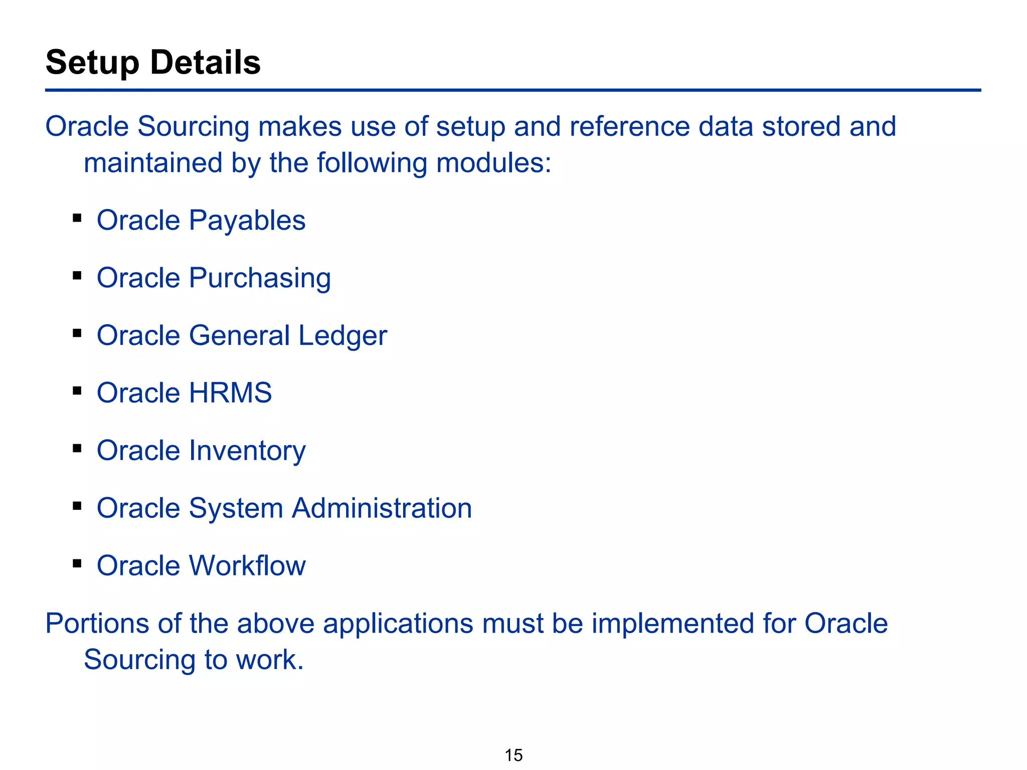 Oracle Applications R12 Sourcing Training | PPT