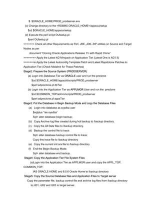 Oracle applications 11i hot backup cloning with rapid clone | PDF