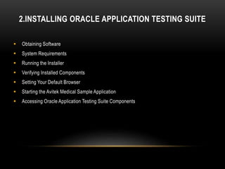 Oracle application testing suite online training | PPT