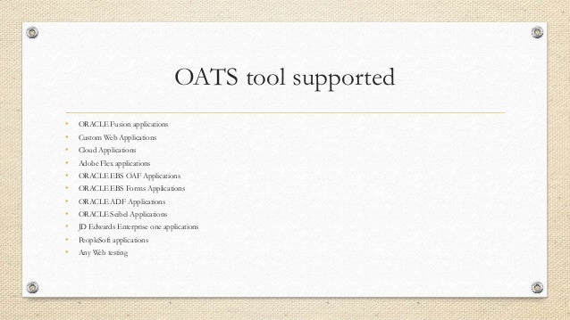 Oracle Application Test Suite