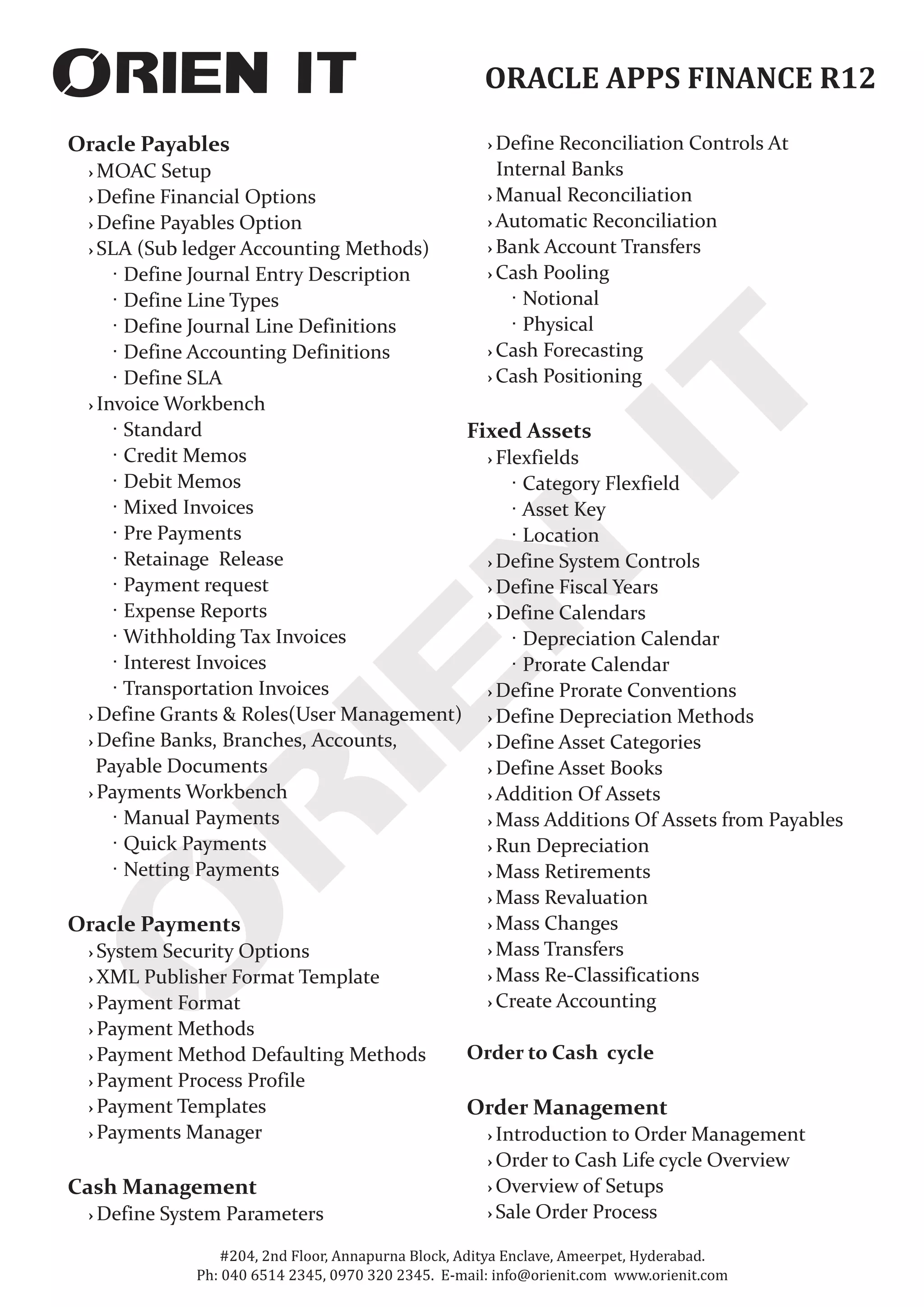 Oracleapps finance trainining in hyderabad | PDF