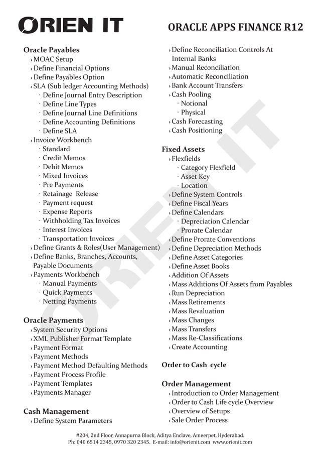 Oracleapps finance trainining in hyderabad | PDF