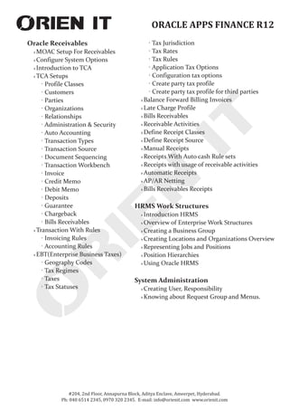 Oracleapps finance trainining in hyderabad | PDF