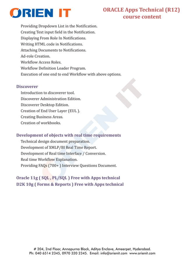 Oracleapps technical trainining in hyderabad | PDF