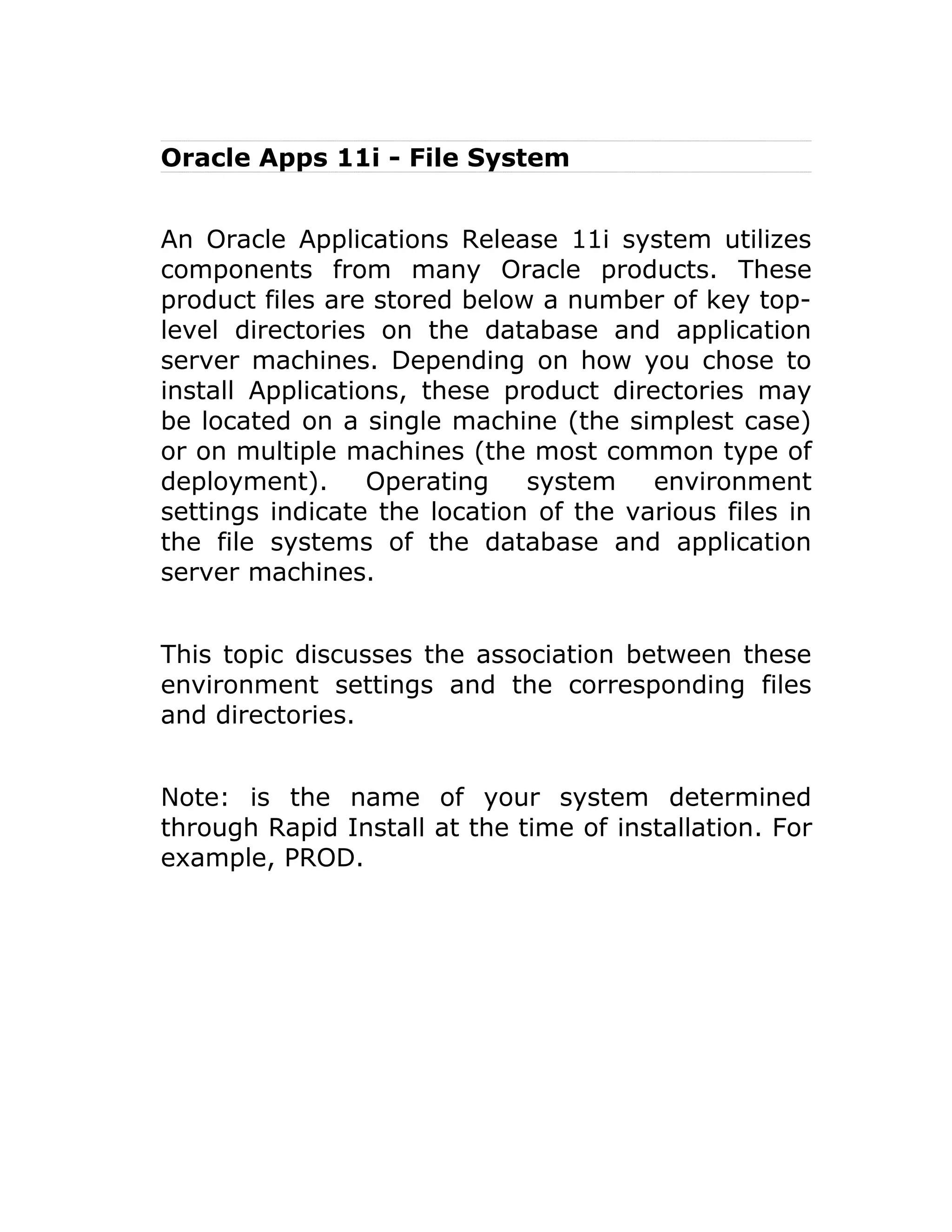 Oracle apps 11i file system | DOC