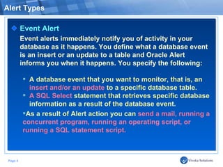 Oracle Applications Alerts | PPT | Operating Systems | Computer Software and Applications
