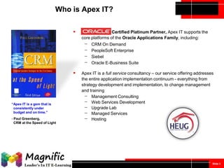 Oracle apps crm operations and configuration | PPT