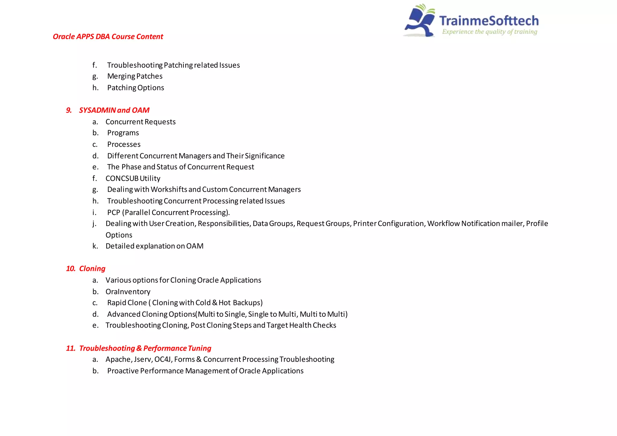 Oracle Apps Dba Course Content Trainmesofttech Ppt