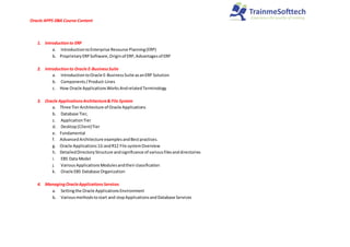 Oracle apps dba course content - Trainmesofttech | PPT