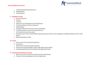 Oracle apps dba course content - Trainmesofttech | PPT
