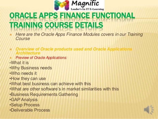 Oracle Apps Financial Functional Online Training