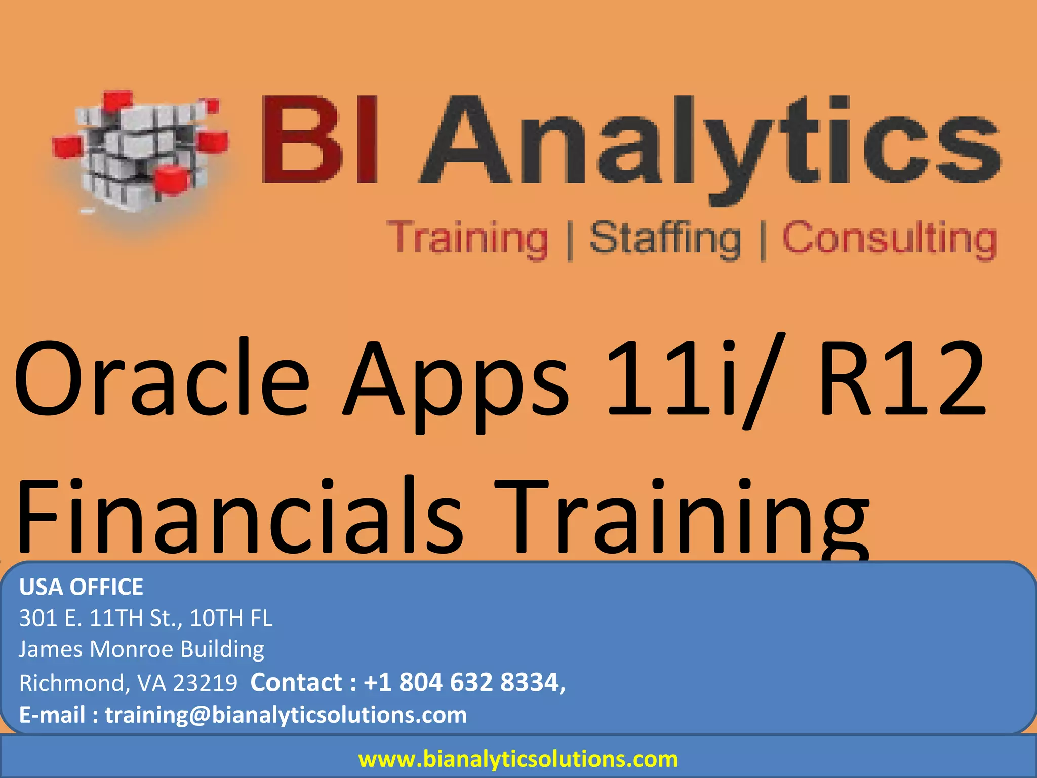 Oracle APPS R12 Functional Online Training by Real Time Experts in USA ...