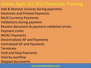 Oracle APPS R12 Functional Online Training by Real Time Experts in USA | BI Analytic Solutions | PPT