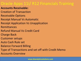 Oracle APPS R12 Functional Online Training by Real Time Experts in USA ...