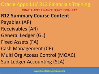 Oracle APPS R12 Functional Online Training by Real Time Experts in USA ...