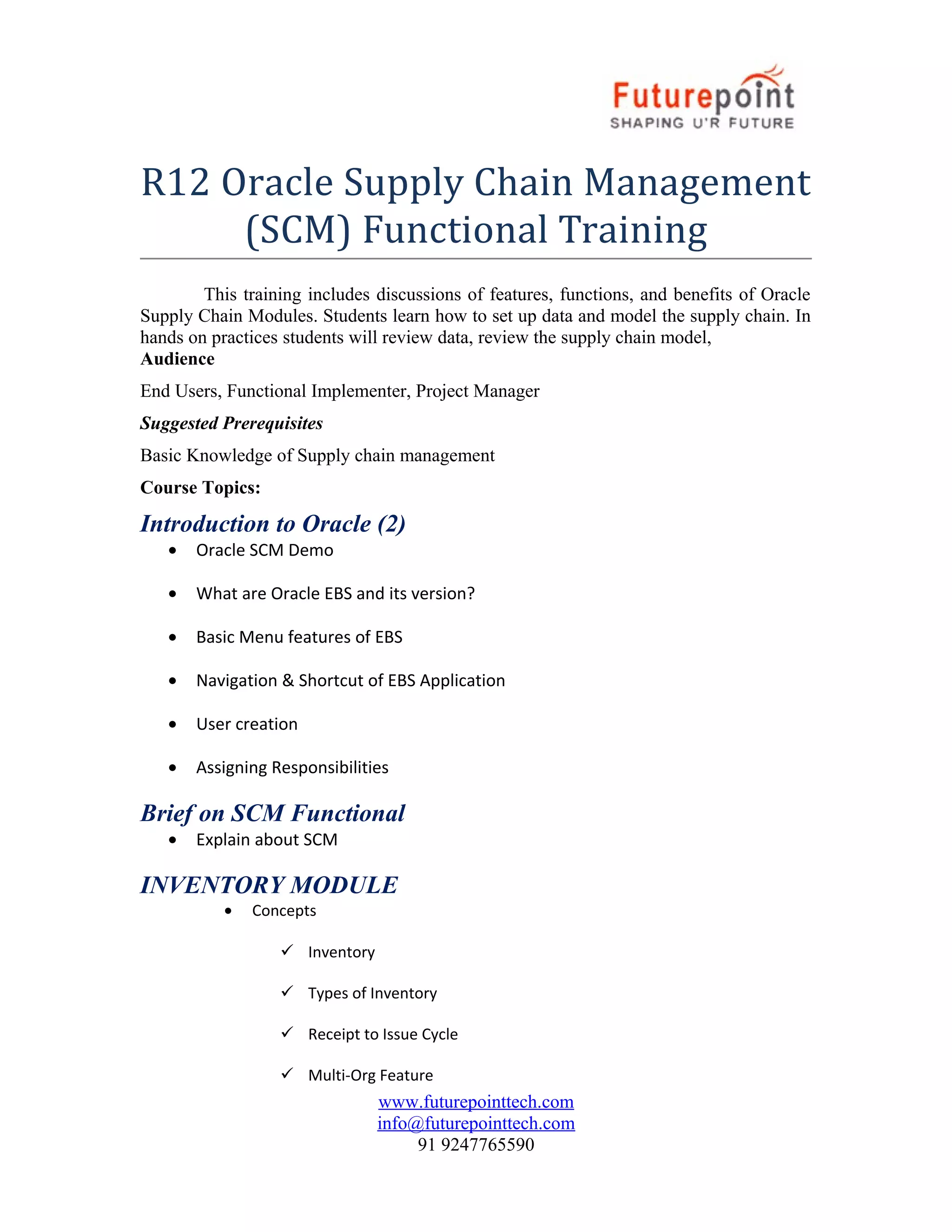 Oracle Apps R12 Scm Functional Training Pdf