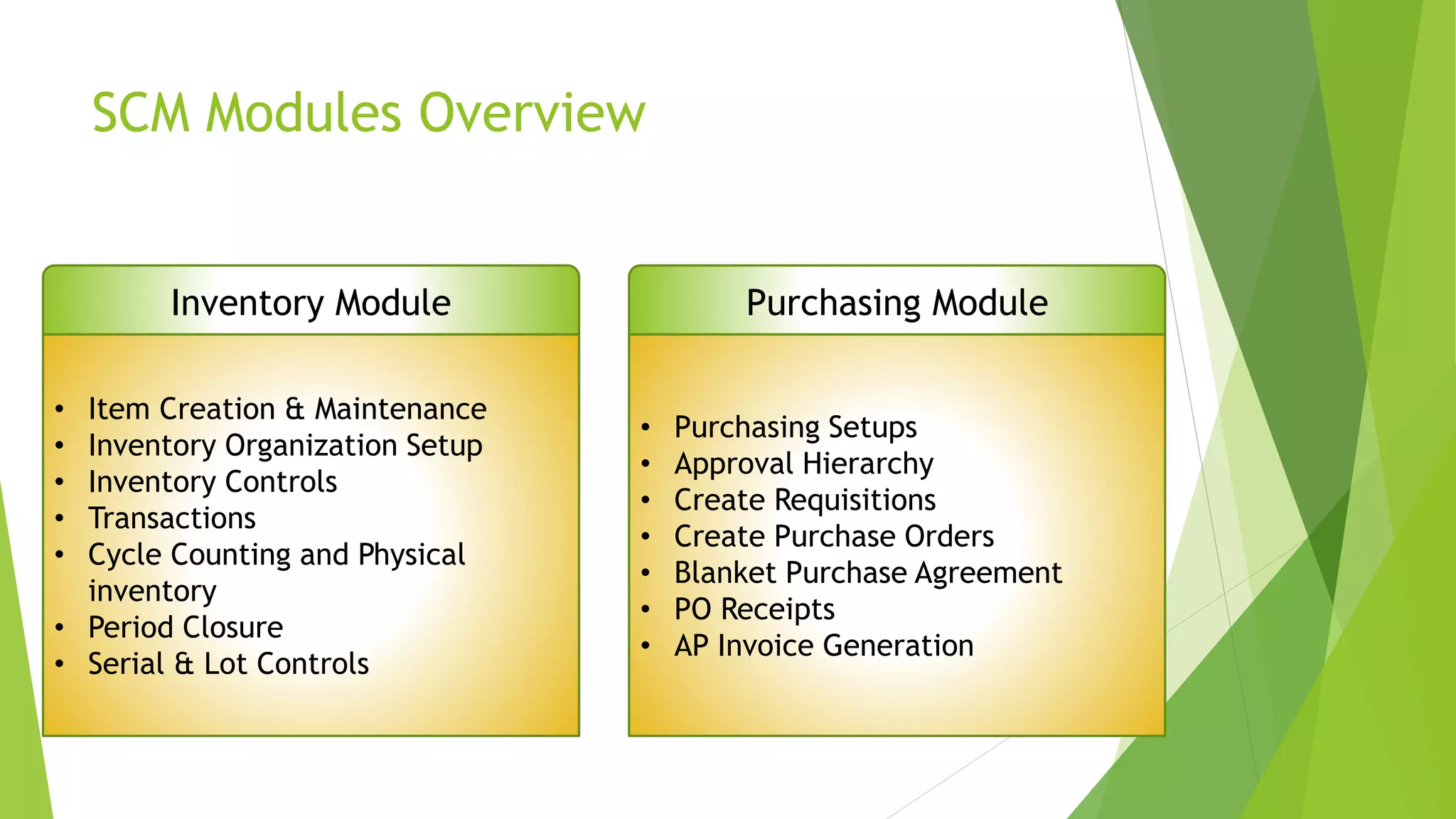 Oracle Apps SCM Functional Overview | PPTX