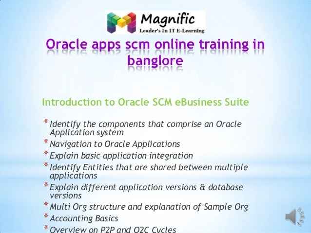 Oracle Apps Scm R12 Online Training In Pune Magnifictraining