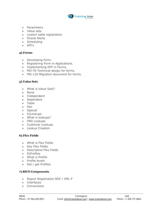 ORACLE APPS TECHNICAL ONLINE TRAINING | PDF