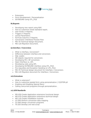 ORACLE APPS TECHNICAL ONLINE TRAINING | PDF