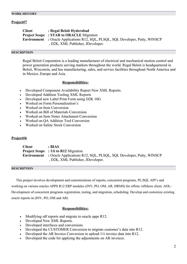 Oracle apps technical profile | DOC Oracle apps technical profile | DOC