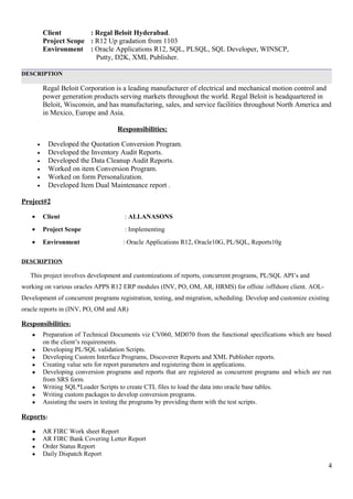 Oracle apps technical profile | DOC