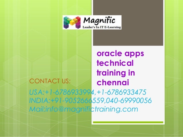Oracle apps technical training in chennai Oracle apps technical training in chennai