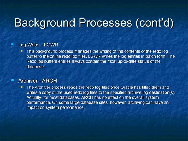 Oracle Architecture Ppt Databases Computer Software And Applications