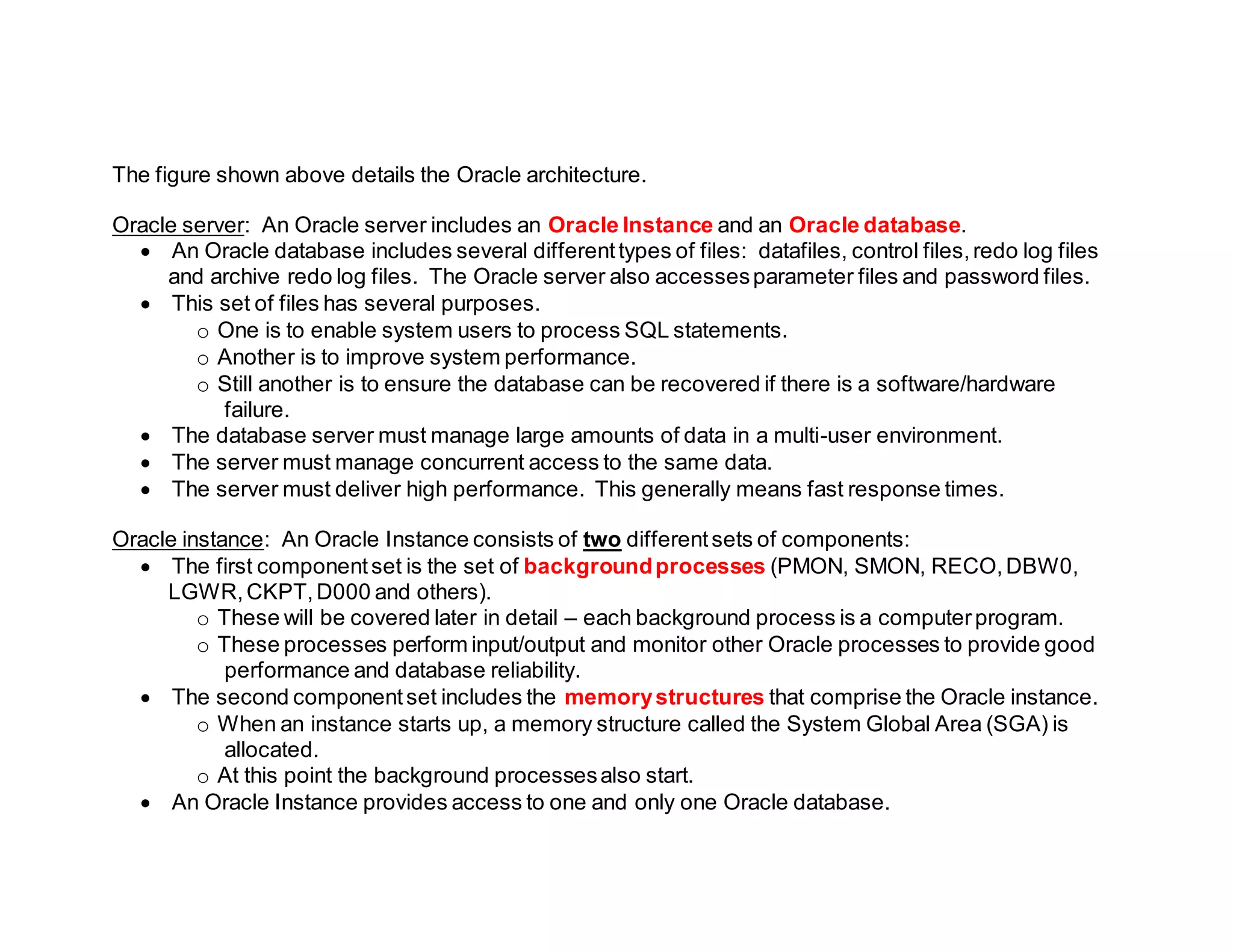 Oracle architecture | PPT