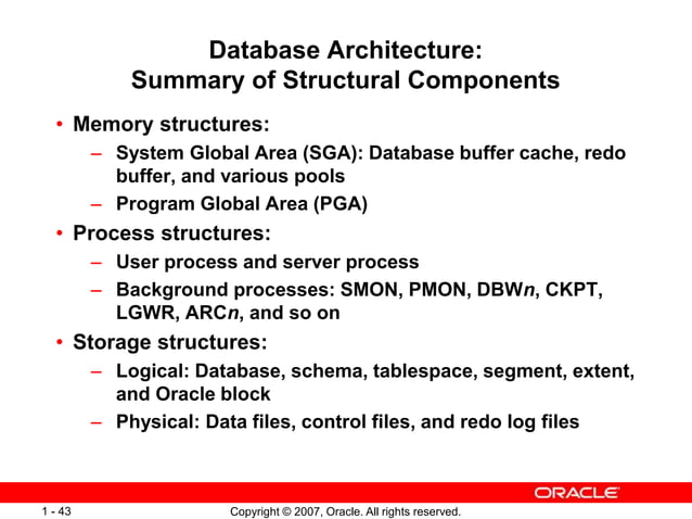 Oracle architecture ppt | PPTX