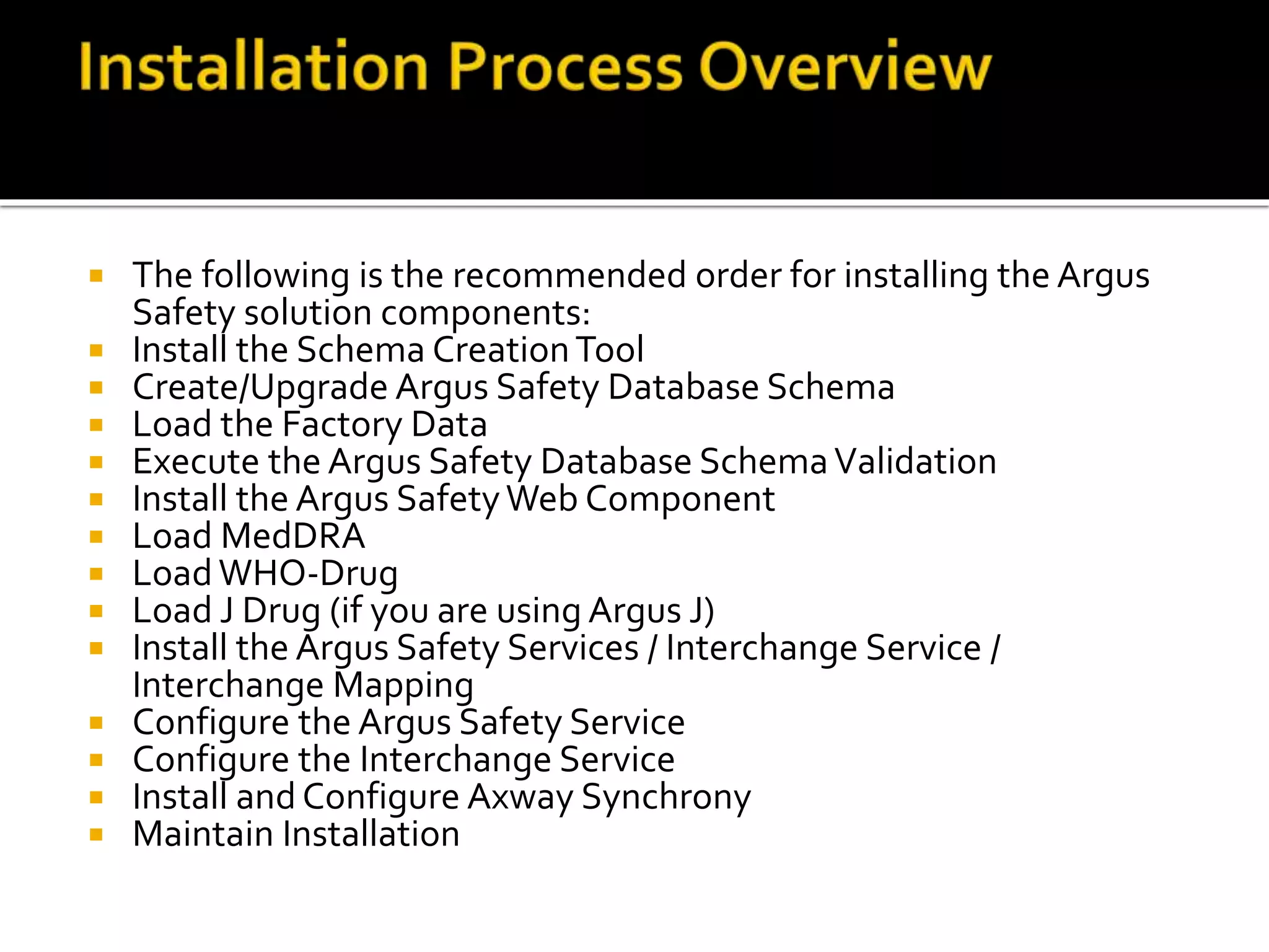 Oracle argus safety installation implementation | PPTX | Operating Systems | Computer Software ...