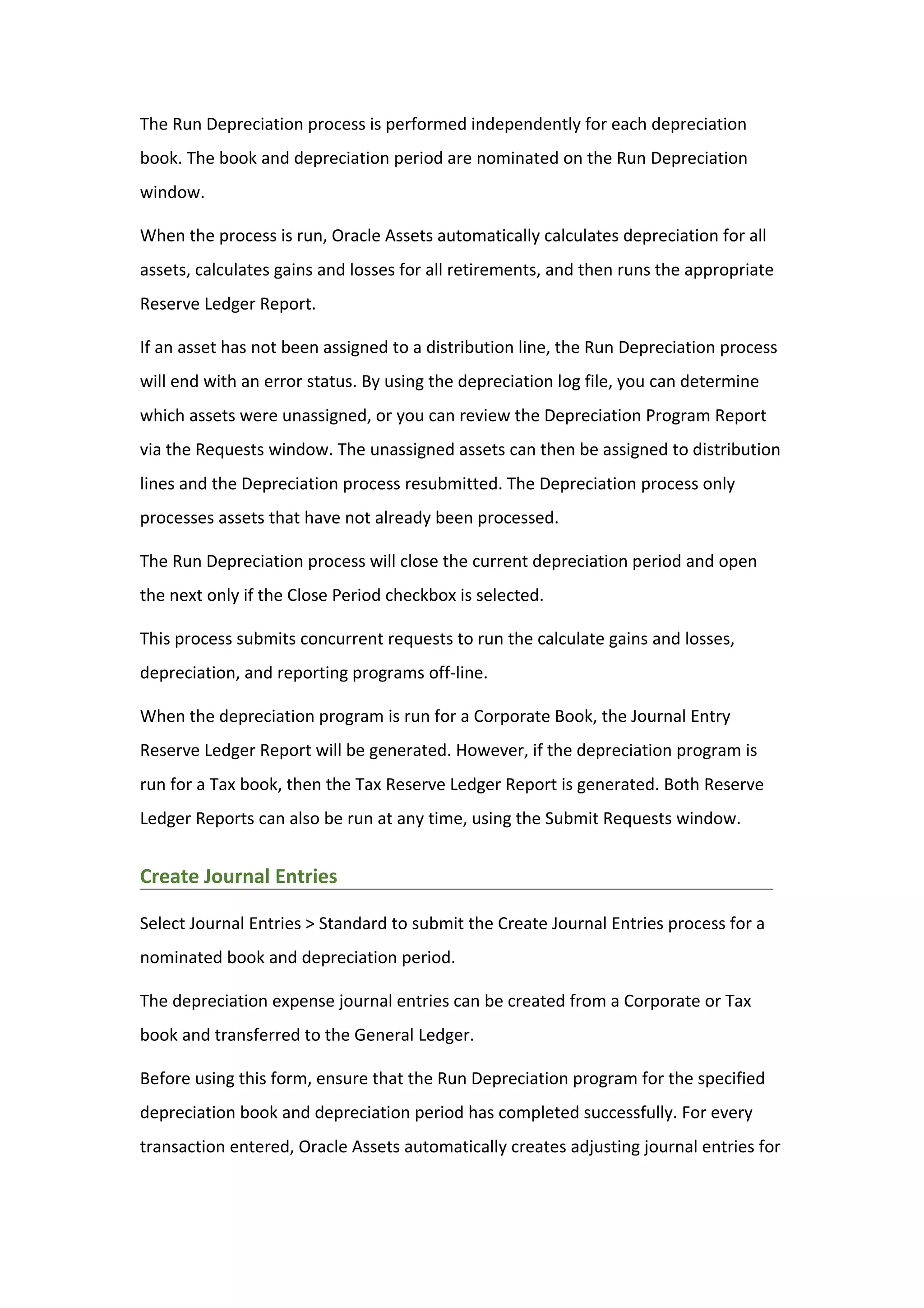 Oracle Assets Period Closing | DOC