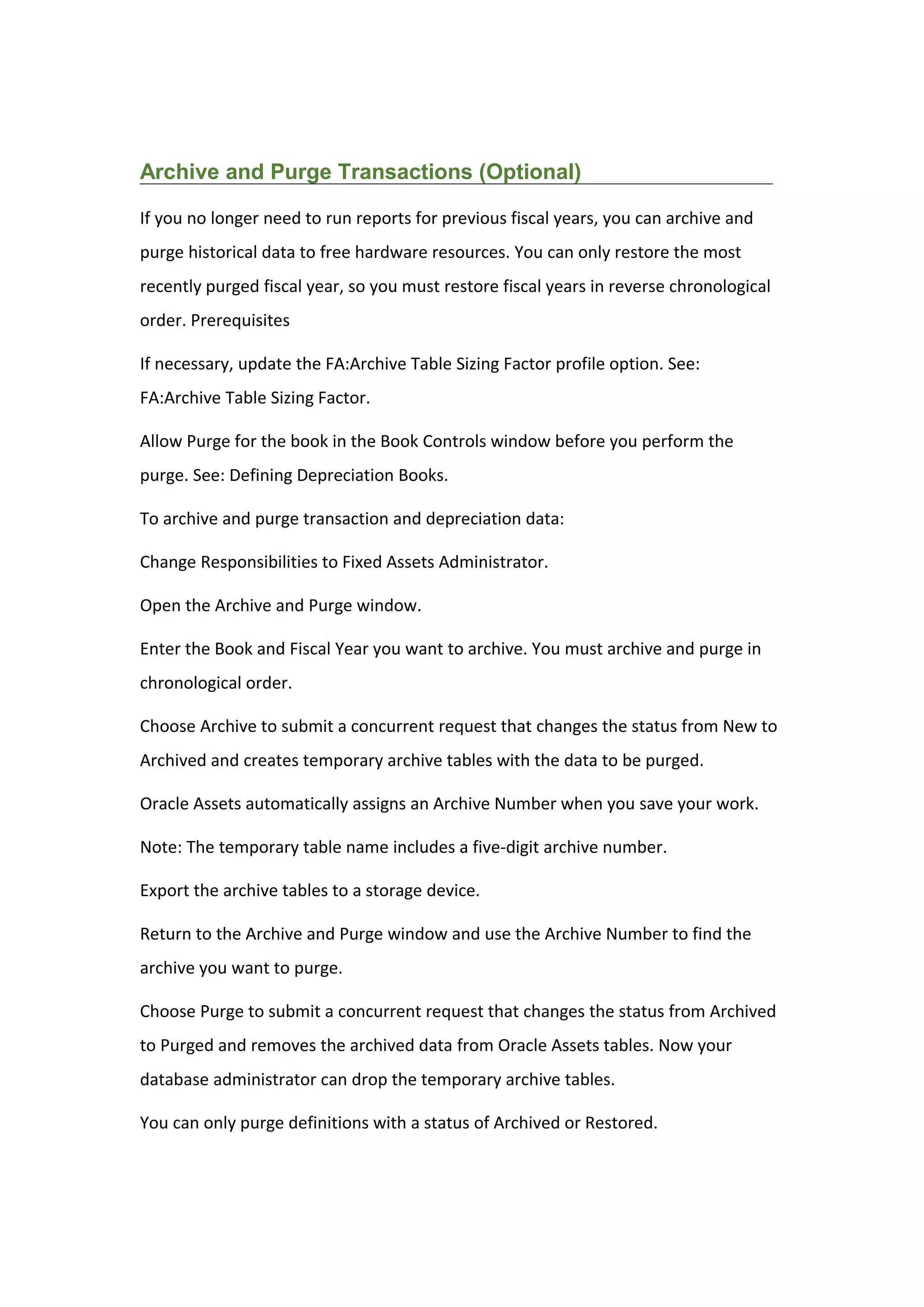 Oracle Assets Period Closing | DOC