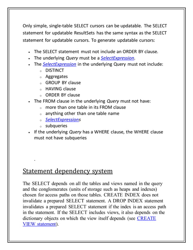 retrieving data using SQL statements | PDF retrieving data using SQL statements | PDF