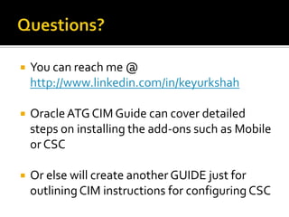 ATG - Commerce Service Center (CSC) | PPTX