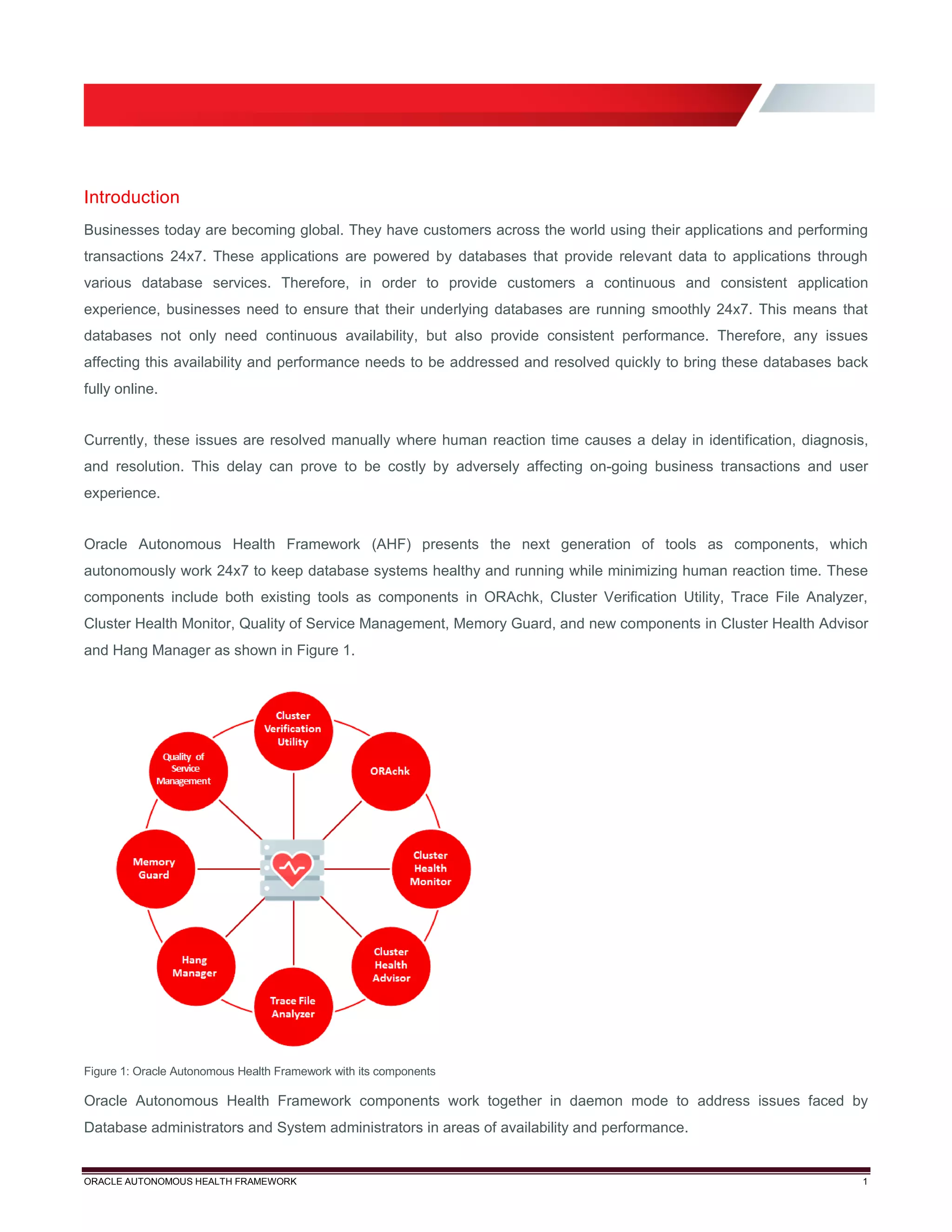Oracle Autonomous Health Framework (AHF) White Paper | PDF