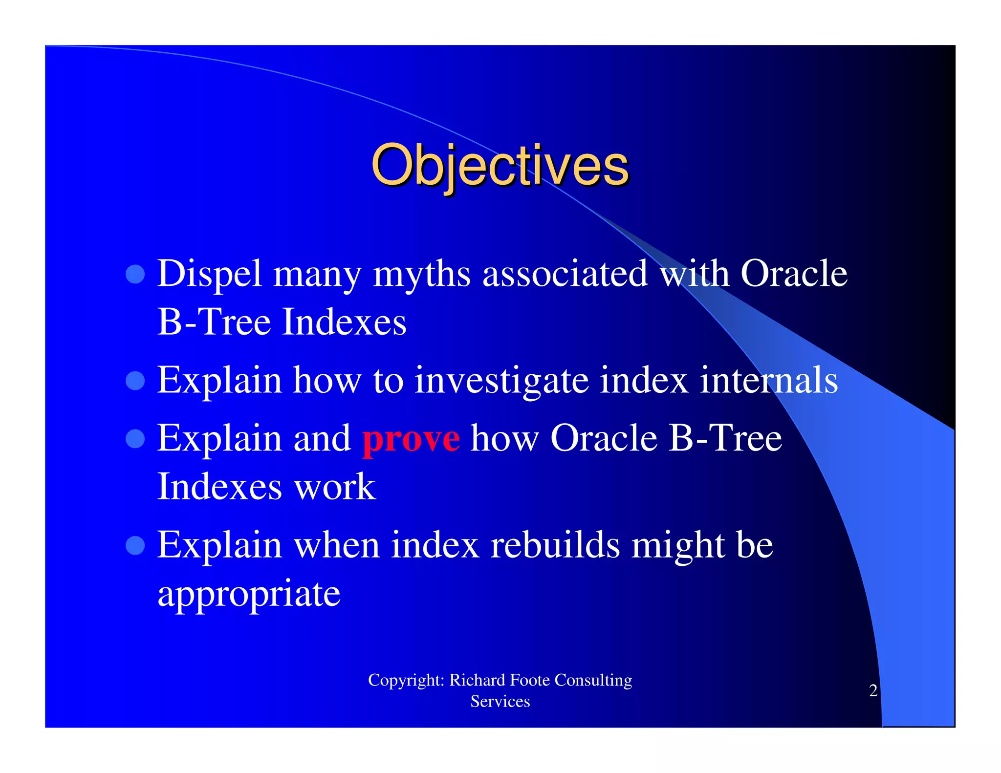 Oracle b tree index internals - rebuilding the thruth | PDF