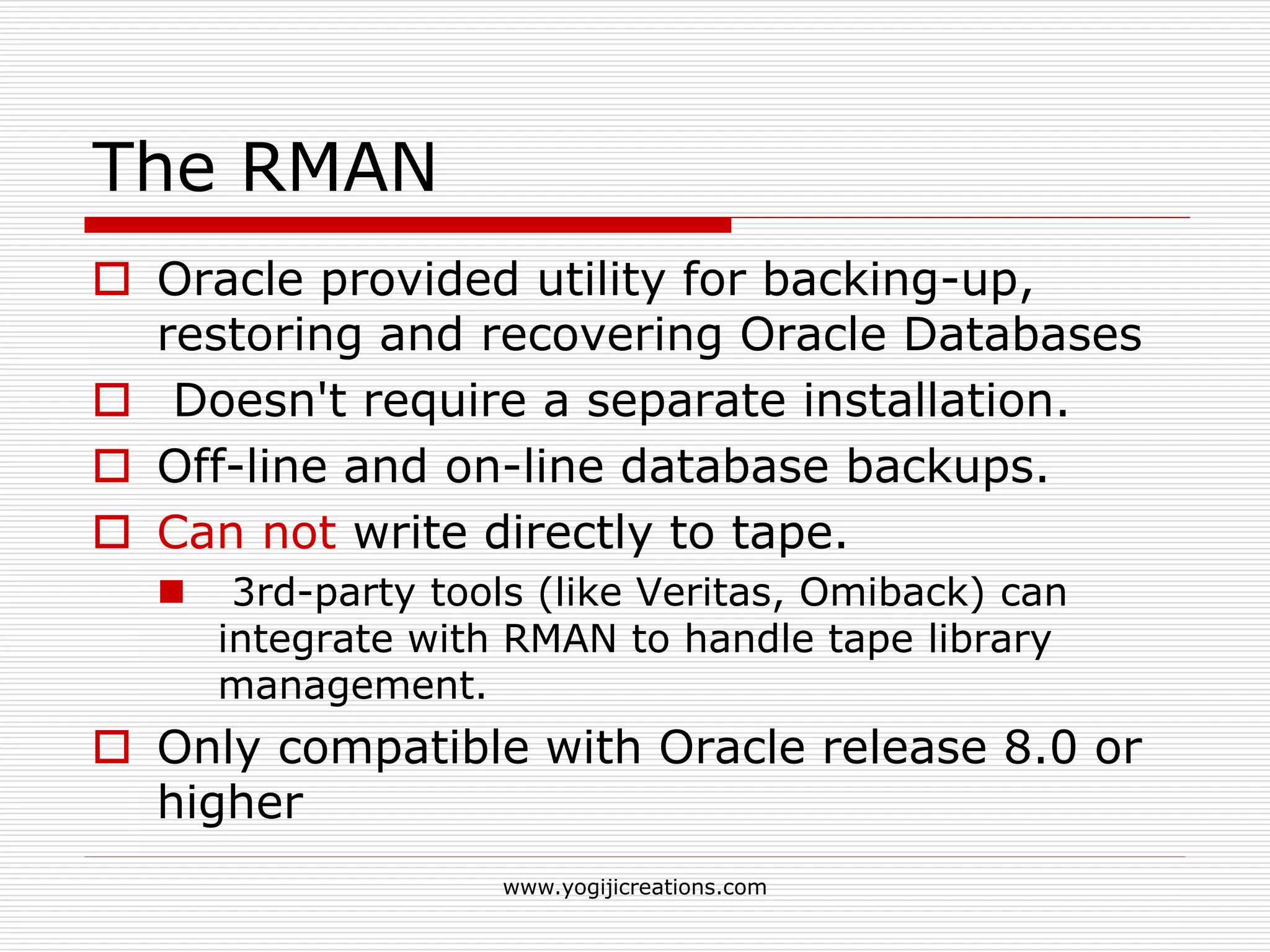 Oracle backup and recovery | PPT