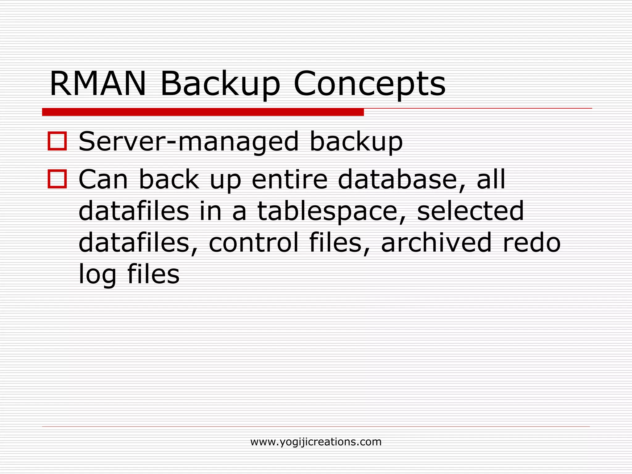 Oracle backup and recovery | PPT