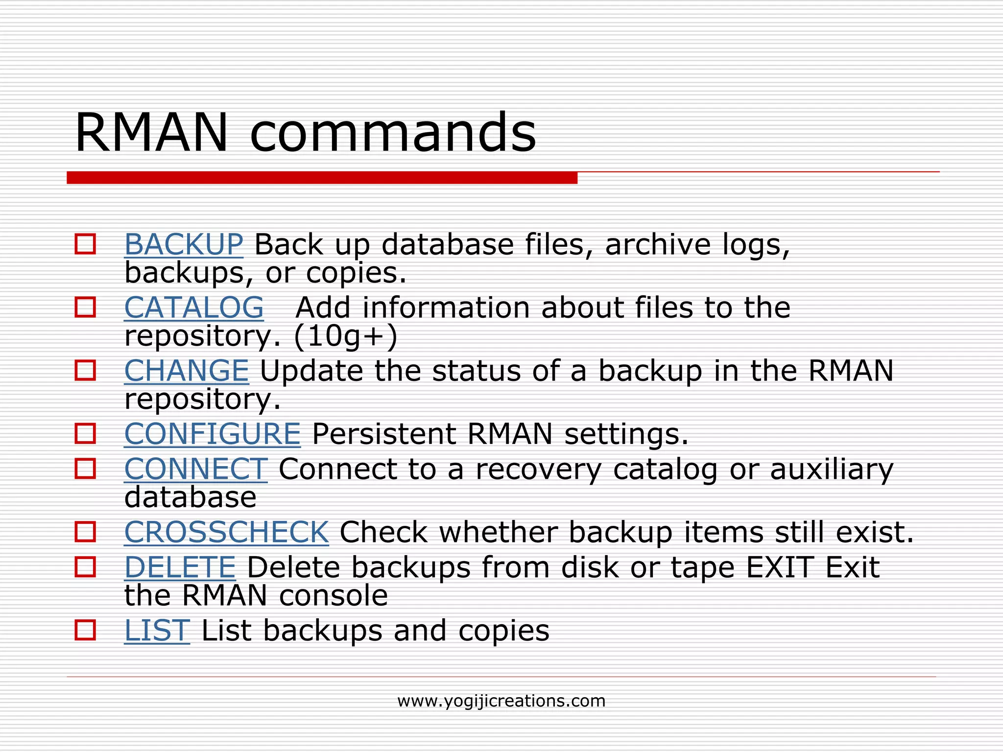 Oracle backup and recovery | PPT