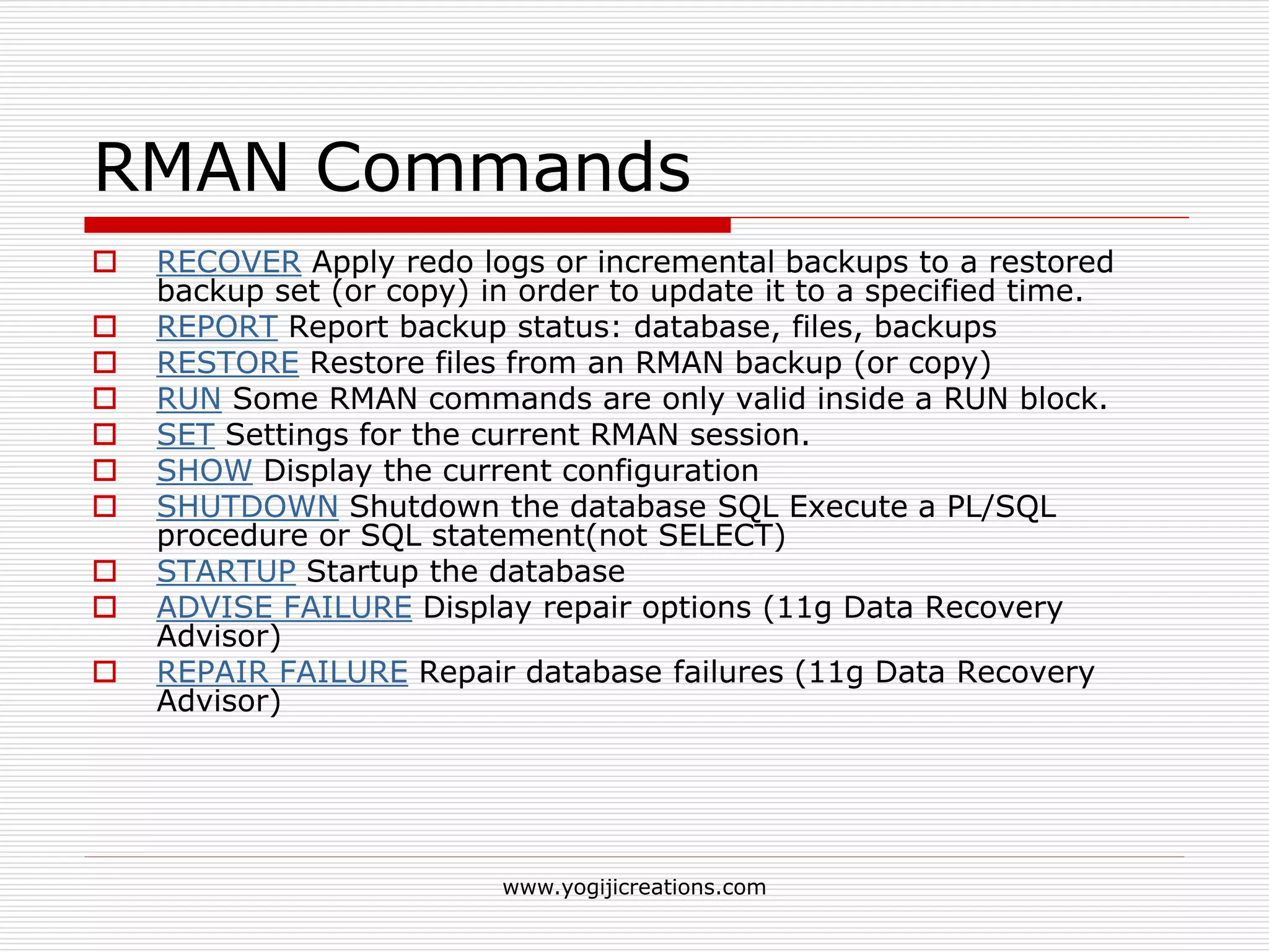 Oracle backup and recovery | PPT