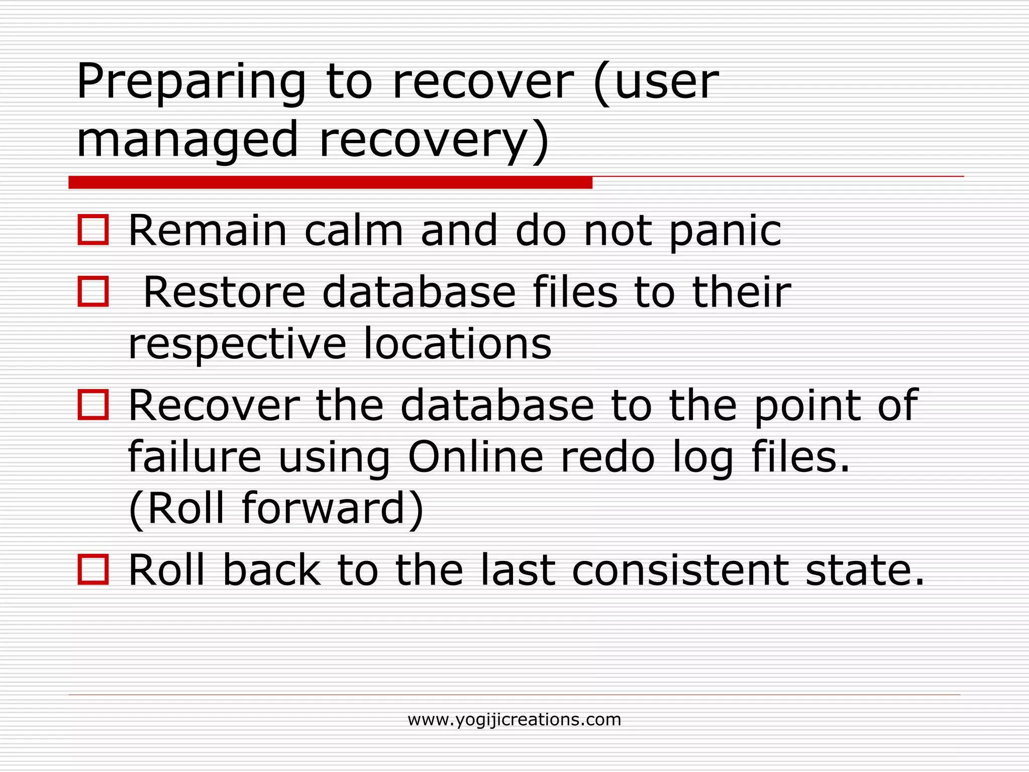 Oracle backup and recovery | PPT