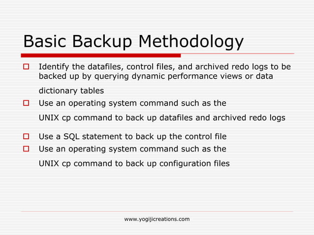Oracle backup and recovery | PPT Oracle backup and recovery | PPT