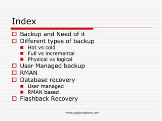 Oracle backup and recovery | PPT