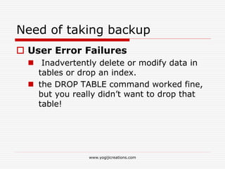Oracle backup and recovery | PPT