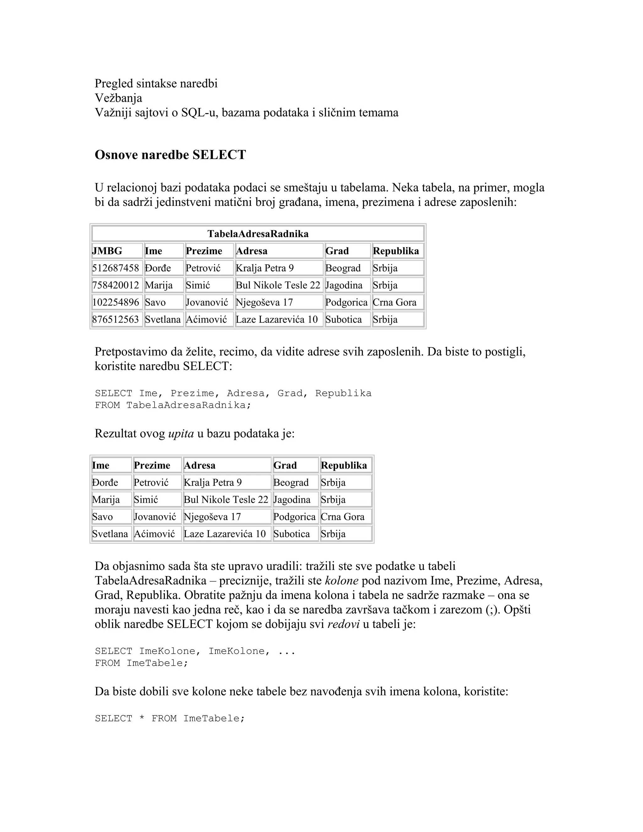 Oracle baza podataka | DOC