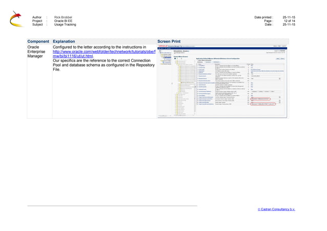 Oracle BIEE - Usage Tracking | PPT