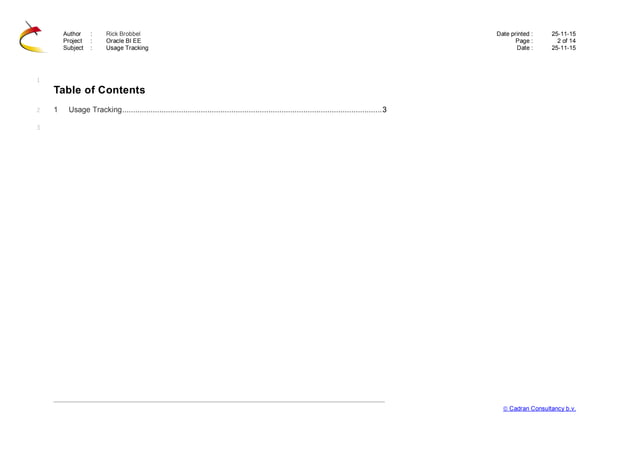 Oracle Biee Usage Tracking Ppt