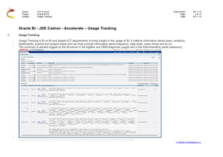 Oracle BIEE - Usage Tracking | PPT