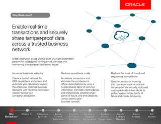 Oracle Blockchain Cloud Service | PPT